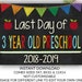 Last Day of School Sign Last day of 3 Year Old Preschool | Etsy