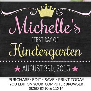 First Day of School Chalkboard Sign Template Printable Editable ...