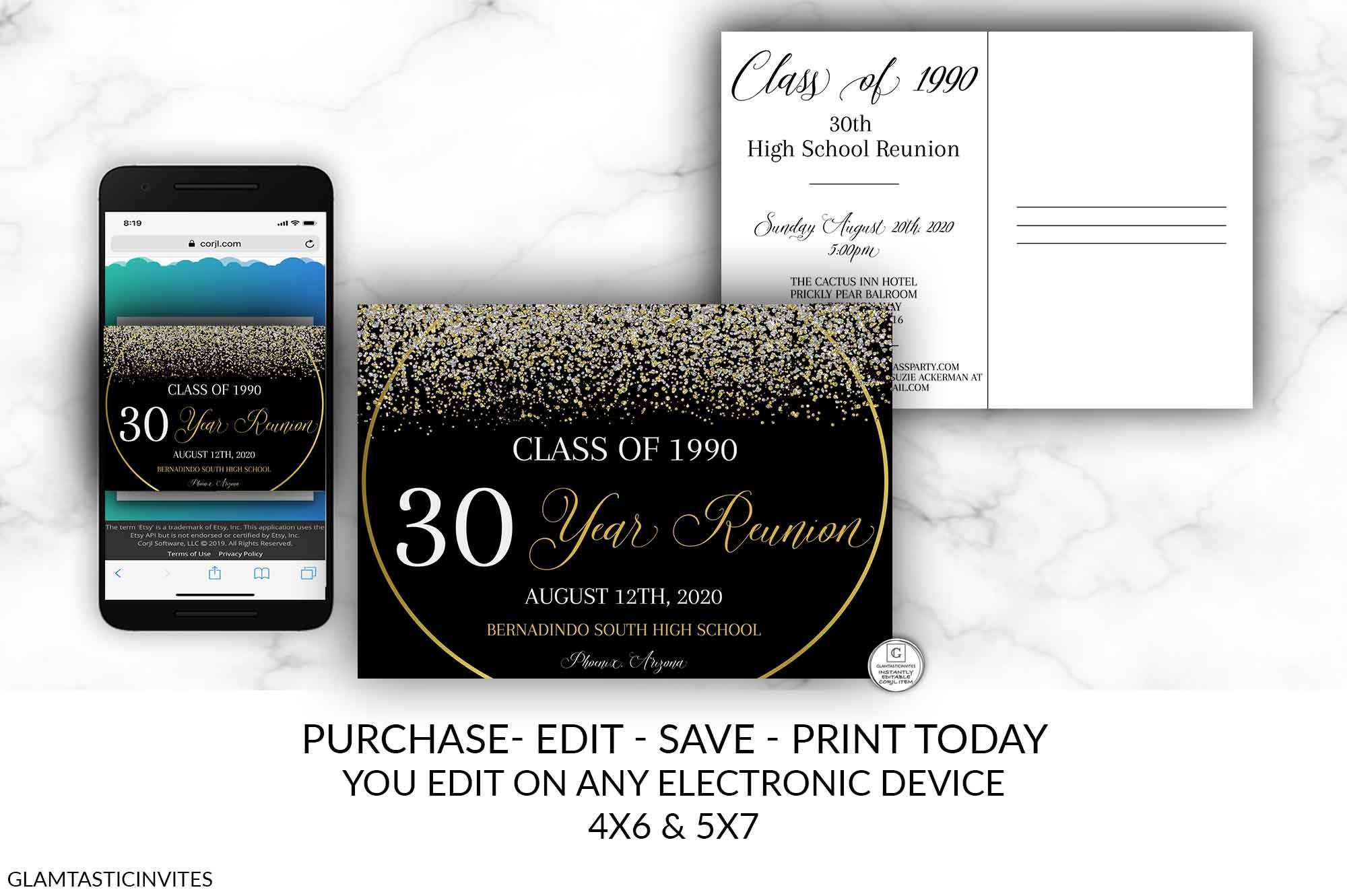 30 Year Class Reunion Invitations