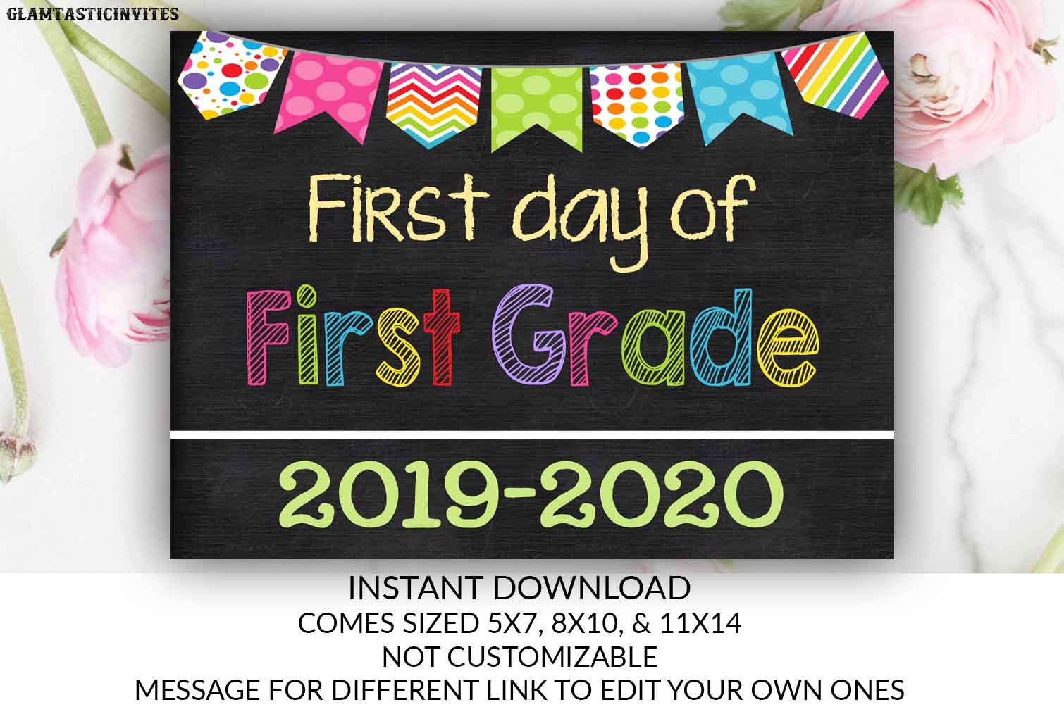 First Day of First Grade Sign Instant Download First Day of | Etsy