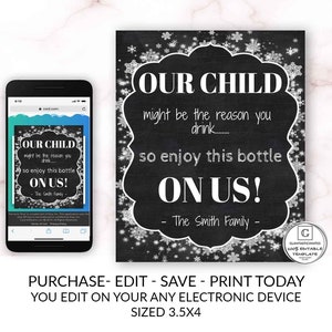 Our Child Might Be the Reason You Drink Wine Label, Teacher Gift ...
