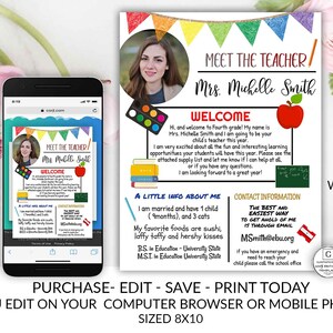 Meet the Teacher Template Welcome Back to School Note Parent Teacher ...