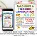 Taco Bout Teacher Appreciation School Luncheon Lunch - Etsy