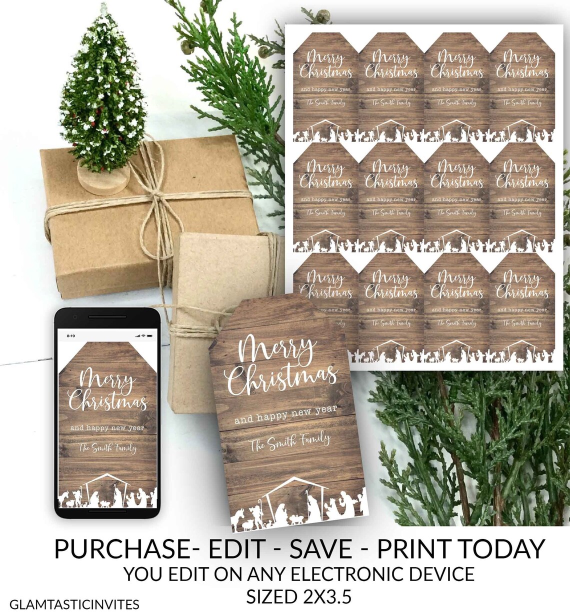 Nativity Christmas Gift Tags Printable Christmas Tags - Etsy