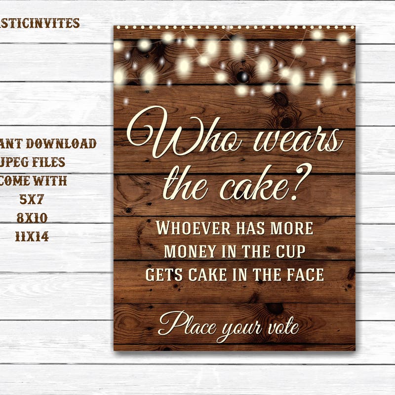 Wedding Cake Sign - Etsy