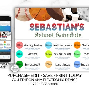 Printable Editable Homeschool Schedule, Planner Template, Instant ...