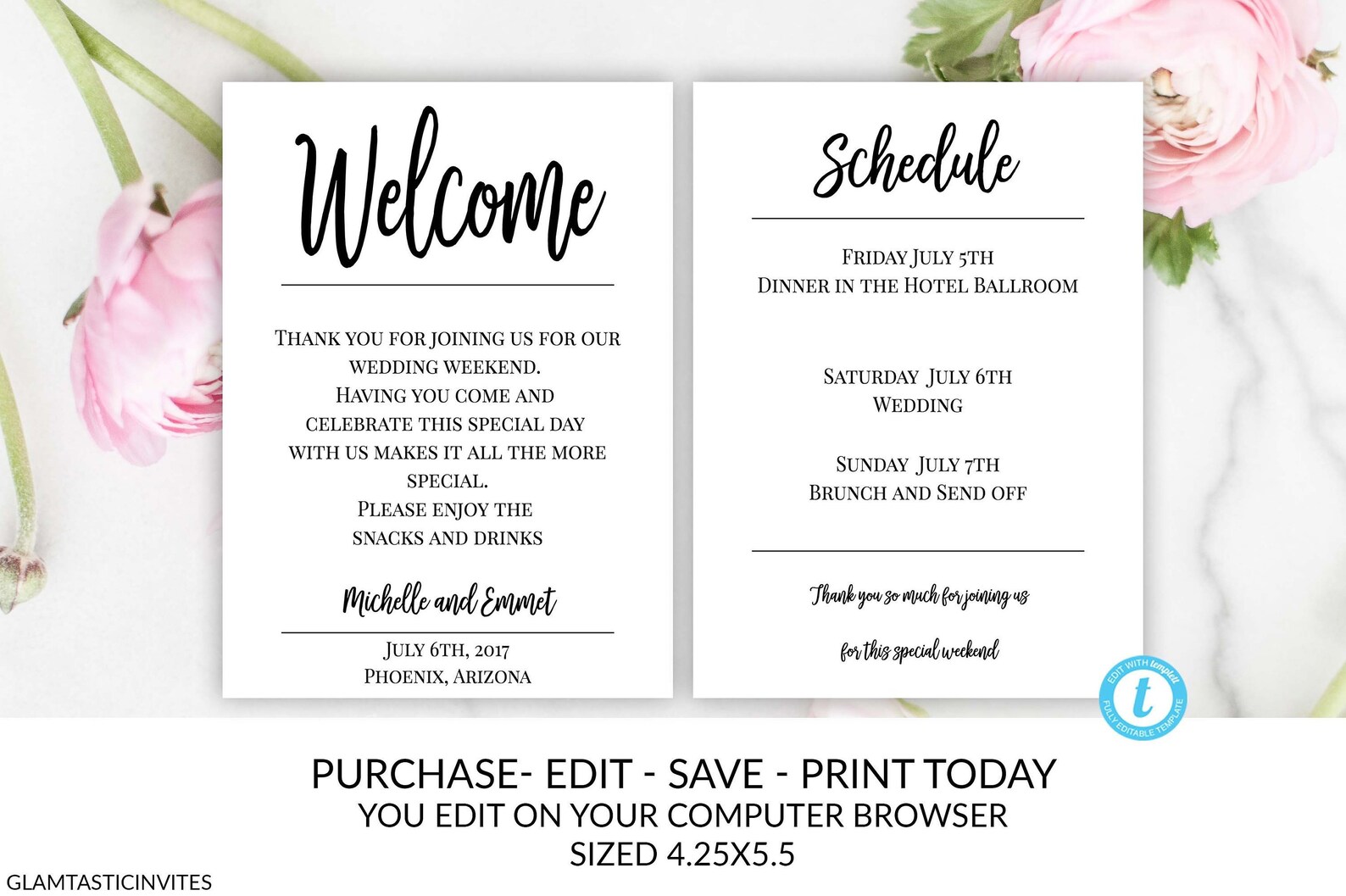 Wedding Welcome Note Template Welcome Note Wedding Template | Etsy