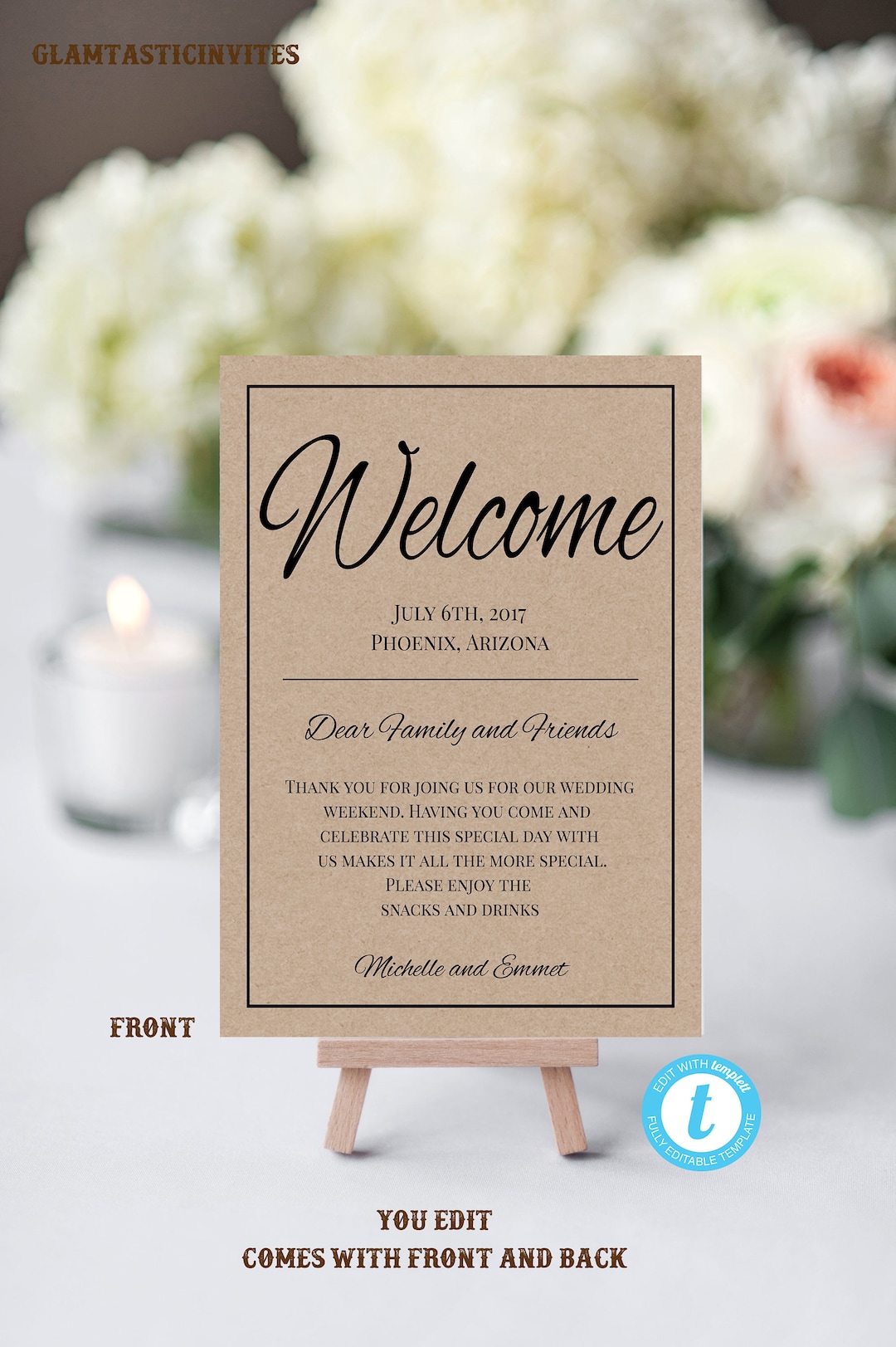 Wedding Welcome Note Template, Welcome Note, Wedding Template, YOU EDIT ...
