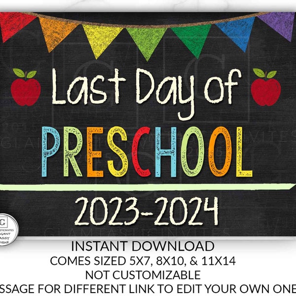 Last Day Preschool - Etsy
