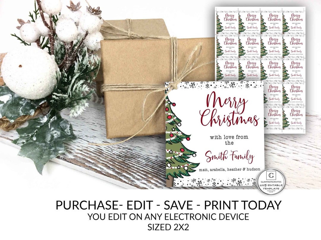 Printable Christmas Favor Tags, Editable Christmas Gift Tags, Christmas ...