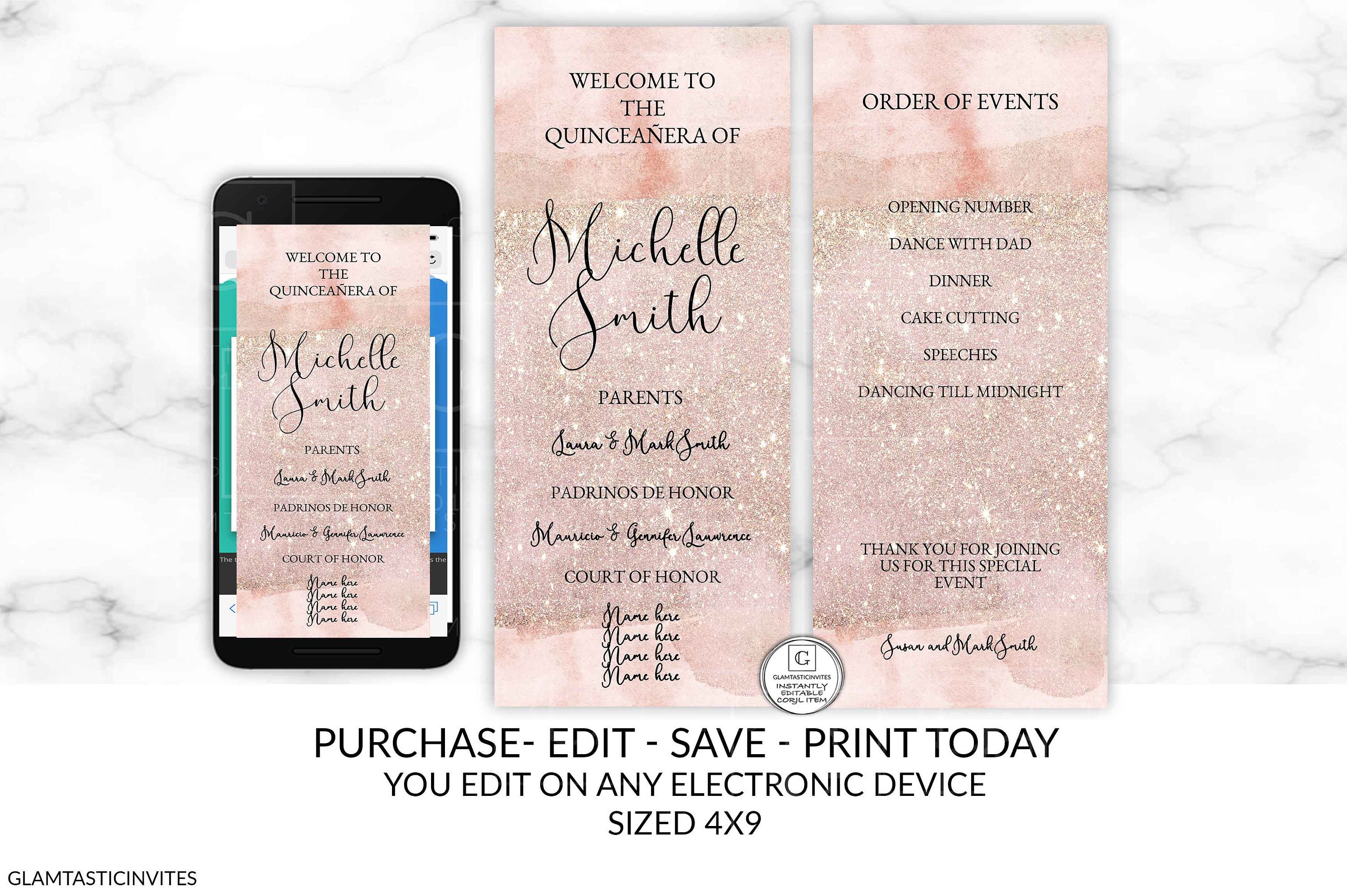 Quinceanera Program Template Free