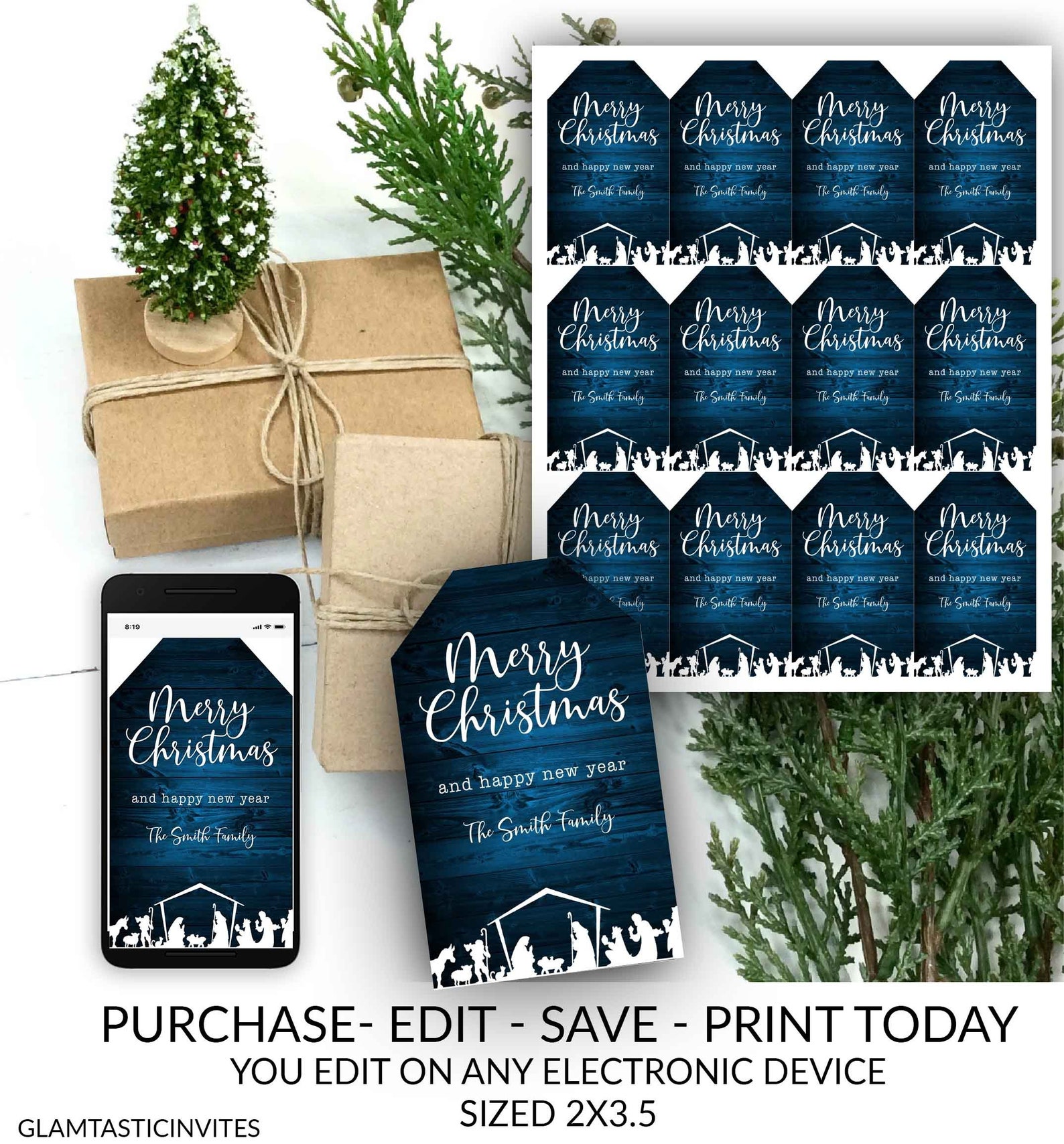 Nativity Christmas Gift Tags Printable Christmas Tags - Etsy