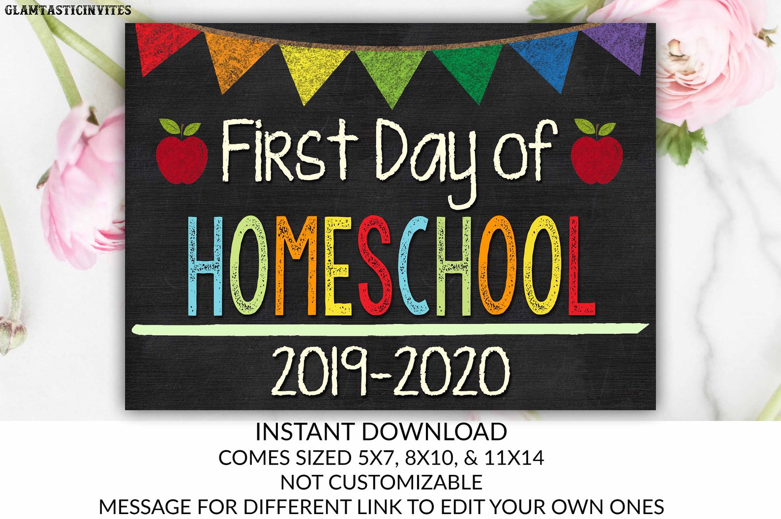 First Day of Homeschool Sign Instant Download Homeschool - Etsy
