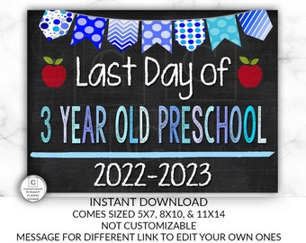 Unicorn Last Day of 4 Year Old Preschool Sign Girl Last Day - Etsy