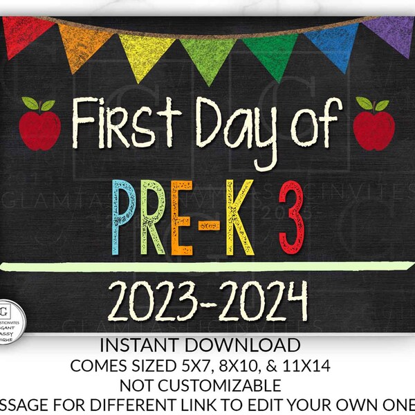 First Day of Pre K - Etsy