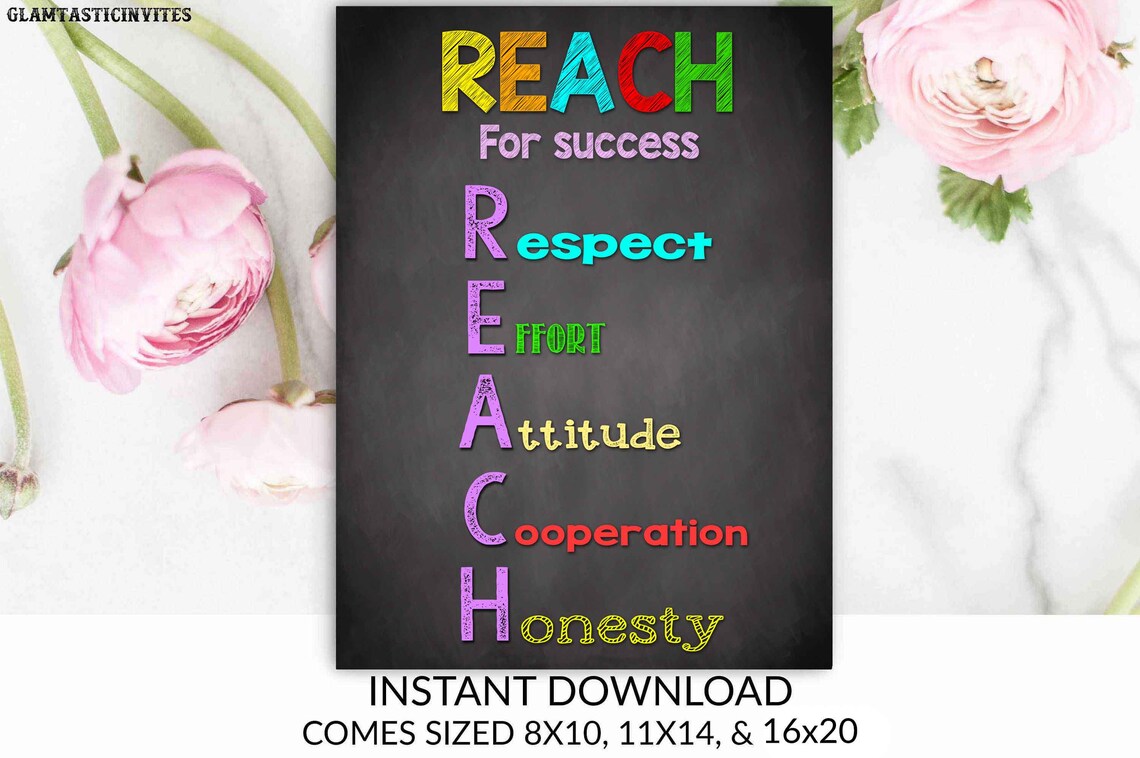 Classroom Decor Teacher Decor Reach Success Reach for | Etsy