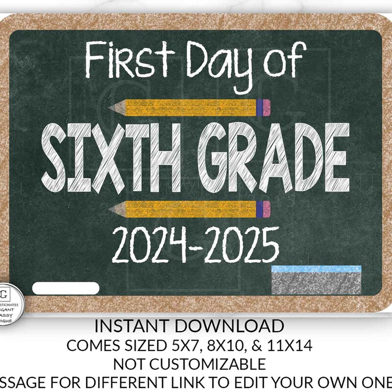 6th Grade Sign - Etsy