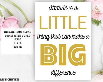 Classroom Sign Attitude is a Little Thing That Makes a Big - Etsy