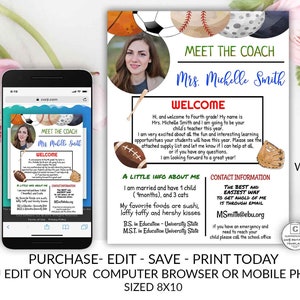 Meet the Coach Template, Welcome Back to School Note, Parent Teacher ...