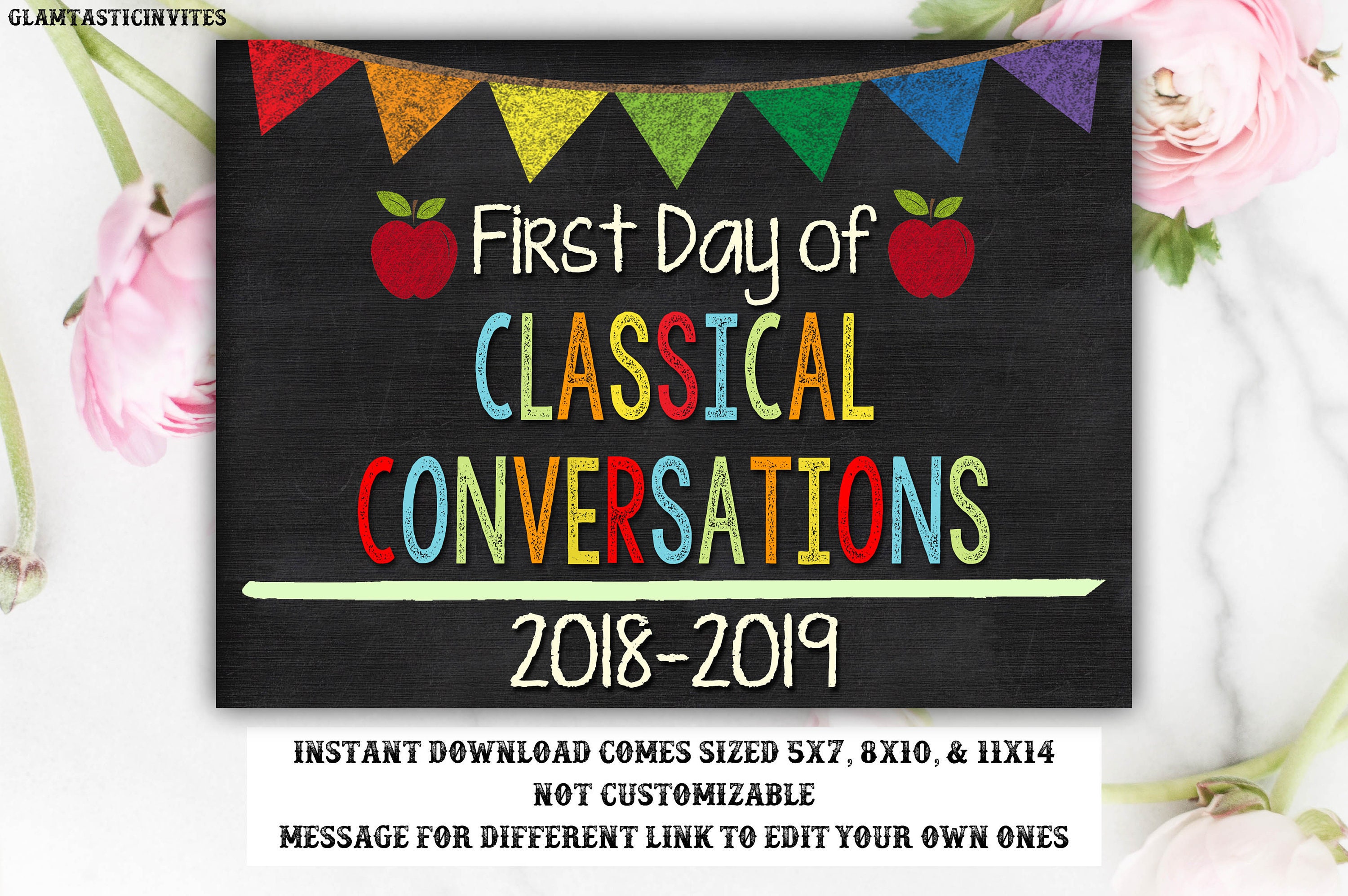 First Day of Classical Conversations Sign Instant Download | Etsy