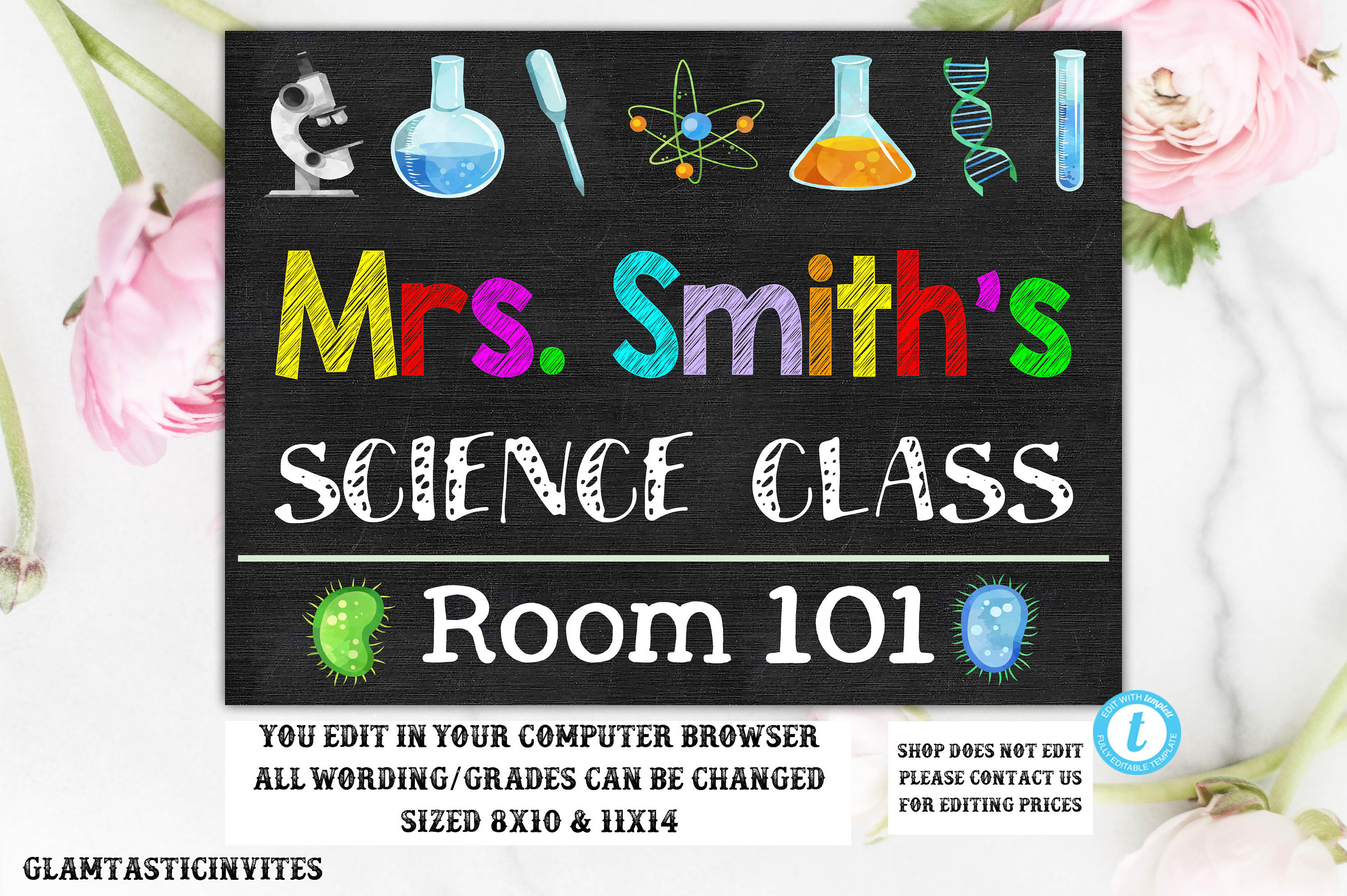 Science Teacher Classroom Sign Template Instant Download | Etsy