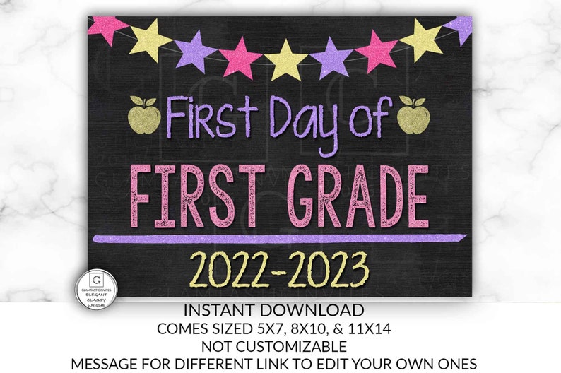 First Day of First Grade Sign Instant Download First Day of - Etsy
