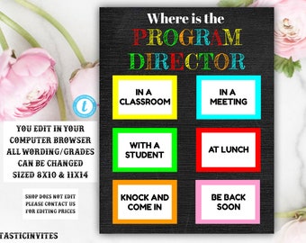 EDITABLE Where is the Teacher Classroom Door Sign Instant - Etsy