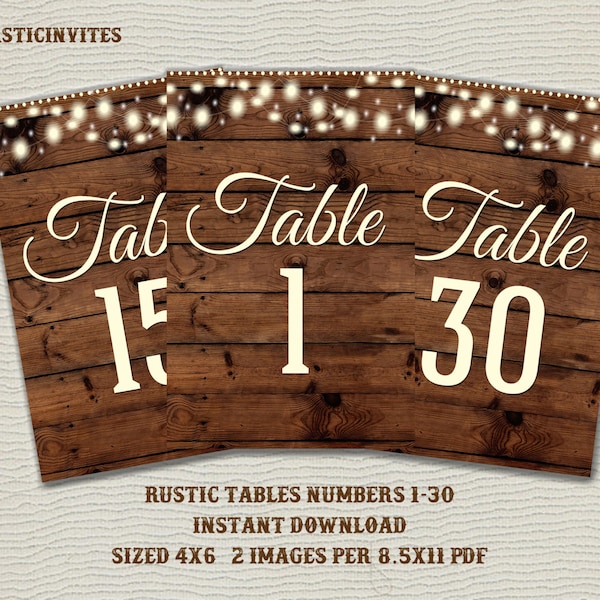 Rustic Table Numbers - Etsy