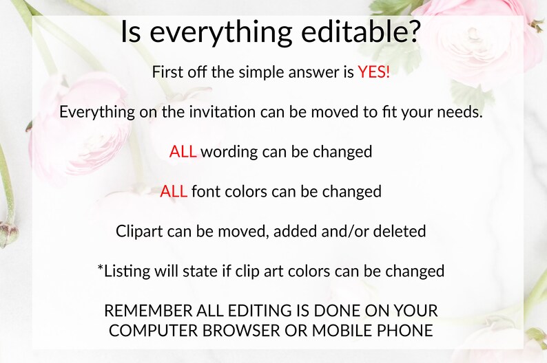 Rustic Blue Floral Wedding Invitation Editable Printable Country ...