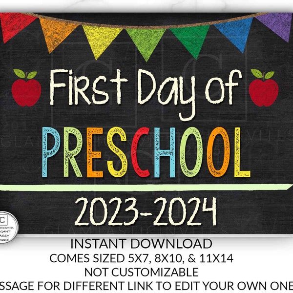 Preschool Sign - Etsy