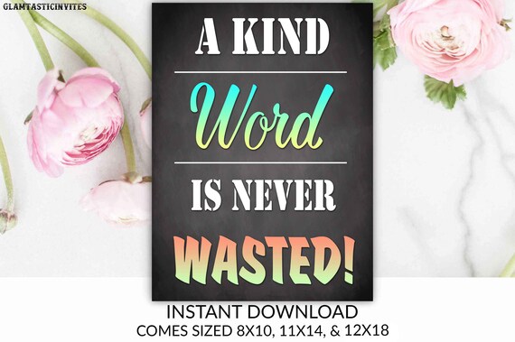 A kind Word Is Never Wasted Inspirational Classroom Decor Poster ...