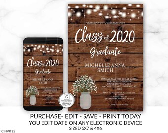 Rustic Graduation Invitation | Etsy