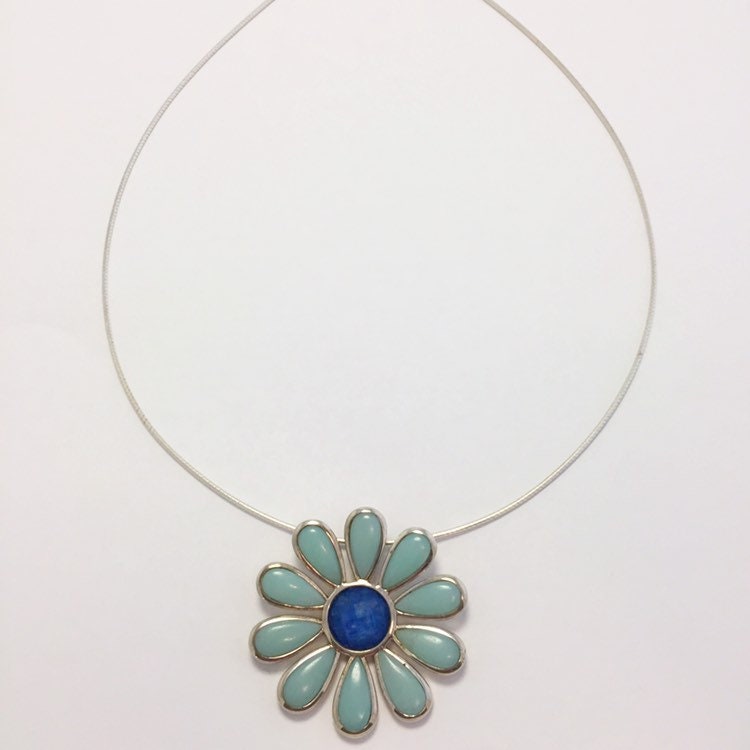 Flower Power Pendant Blue Quartzite & Sodalite Quartz Faceted | Etsy