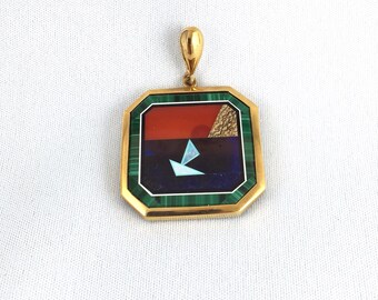 Intarsia Pendant | Etsy