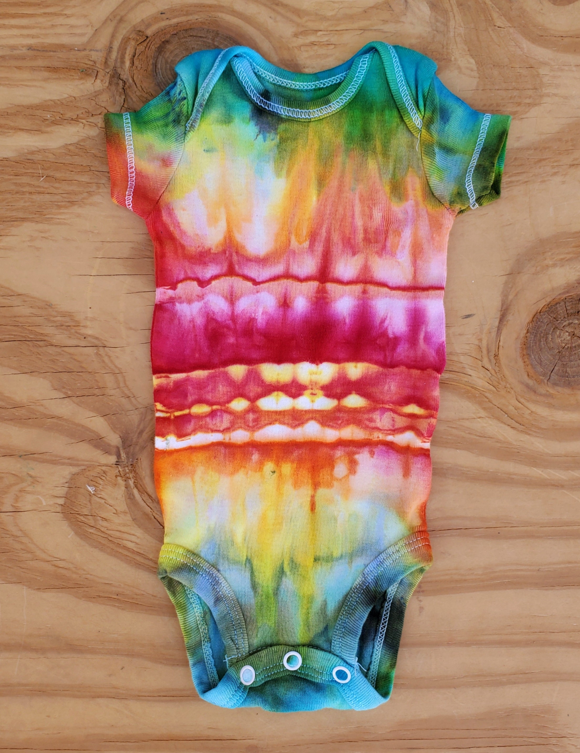 Rainbow Bands Tie Dye Bodysuit - Etsy