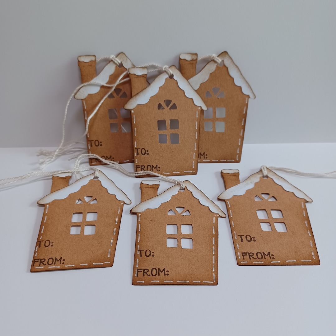 Gingerbread House Tags, Small Christmas Tags, Christmas Gift Tags ...