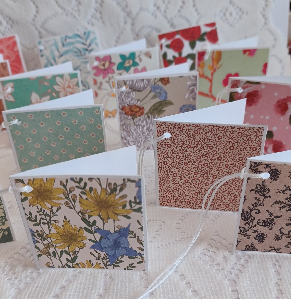 Floral Gift Tags, Floral Tags, Favor Tags, Hang Tags, Folded Floral ...