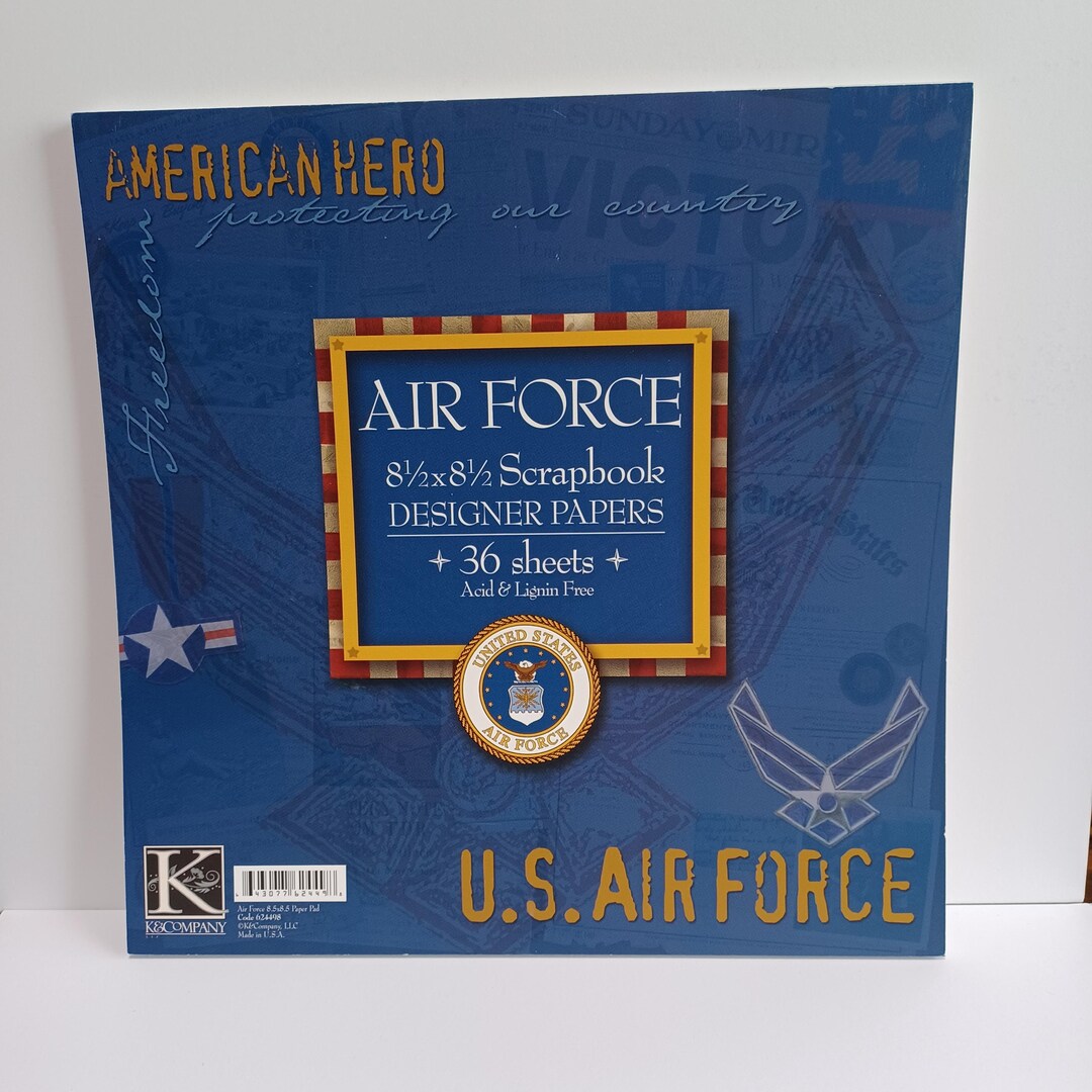 Air Force Scrapbook Paper, Air Force Designer Papers, 8 1/2" X 8 1/2 ...