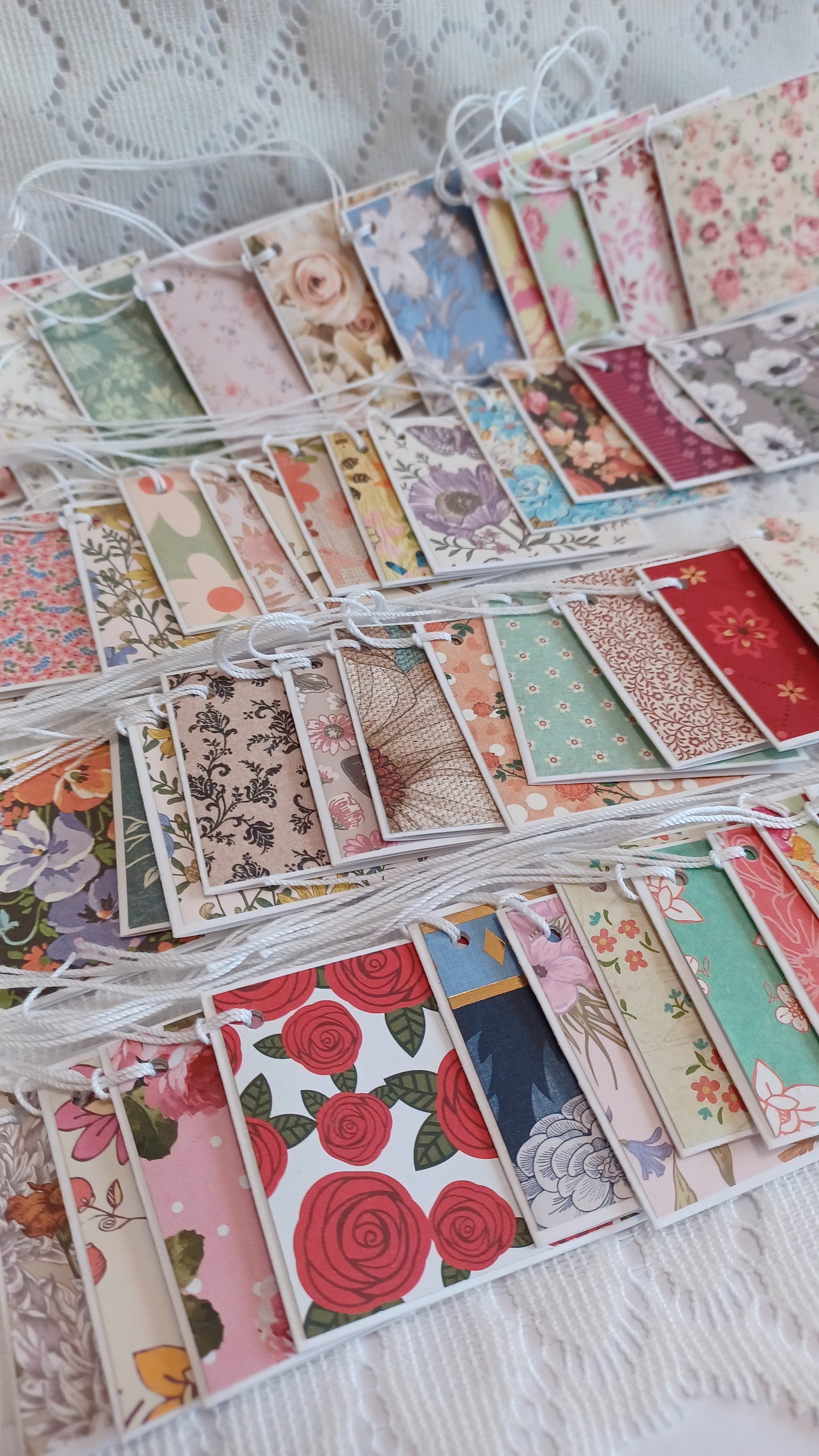 Floral Gift Tags, Floral Tags, Favor Tags, Hang Tags, Folded Floral ...