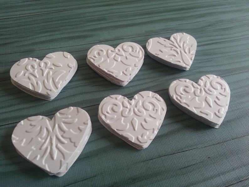 White Hearts, Embossed Hearts, Paper Hearts, Heart Punches, Heart Die ...