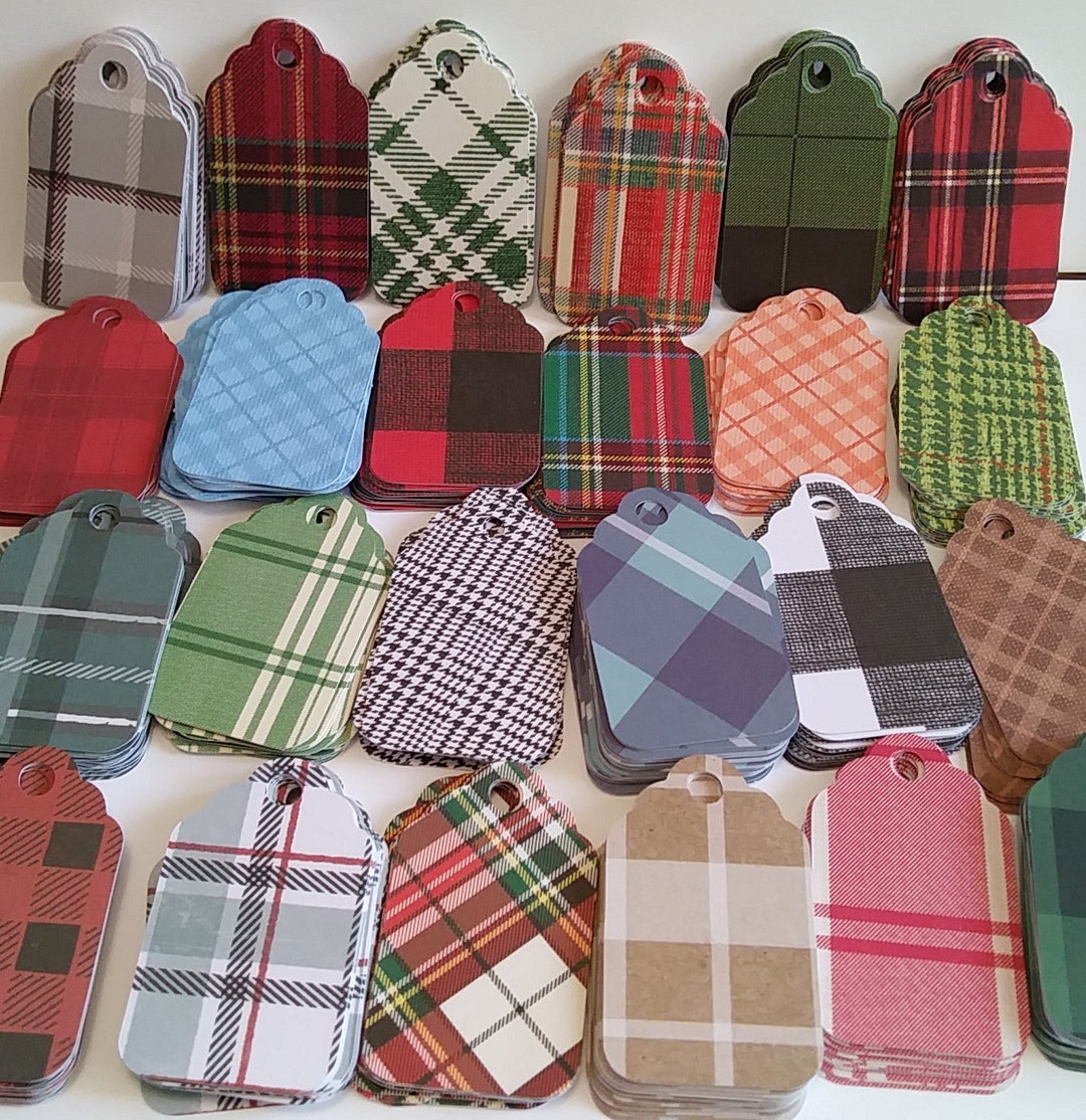 Plaid Gift Tags, Gift Tags, Variety Gift Tags, Price Tags, Bulk Gift ...