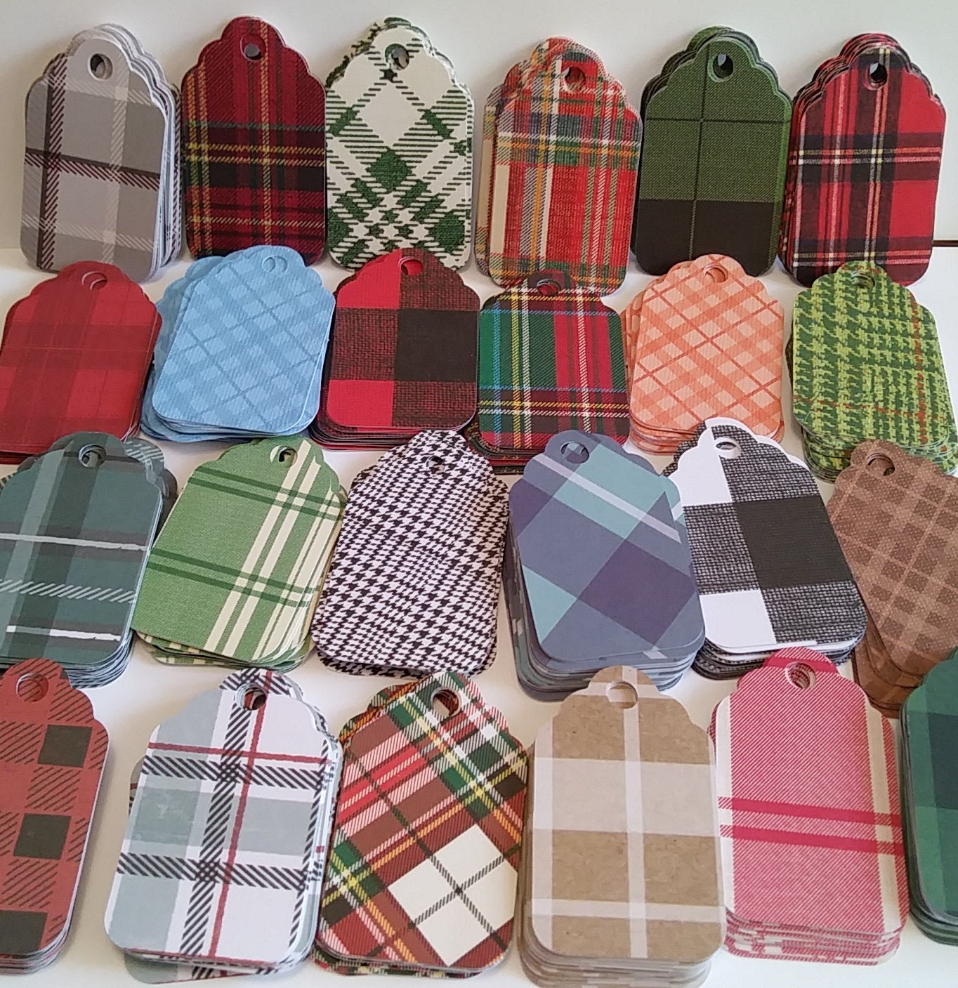 Plaid Gift Tags, Gift Tags, Variety Gift Tags, Price Tags, Bulk Gift ...