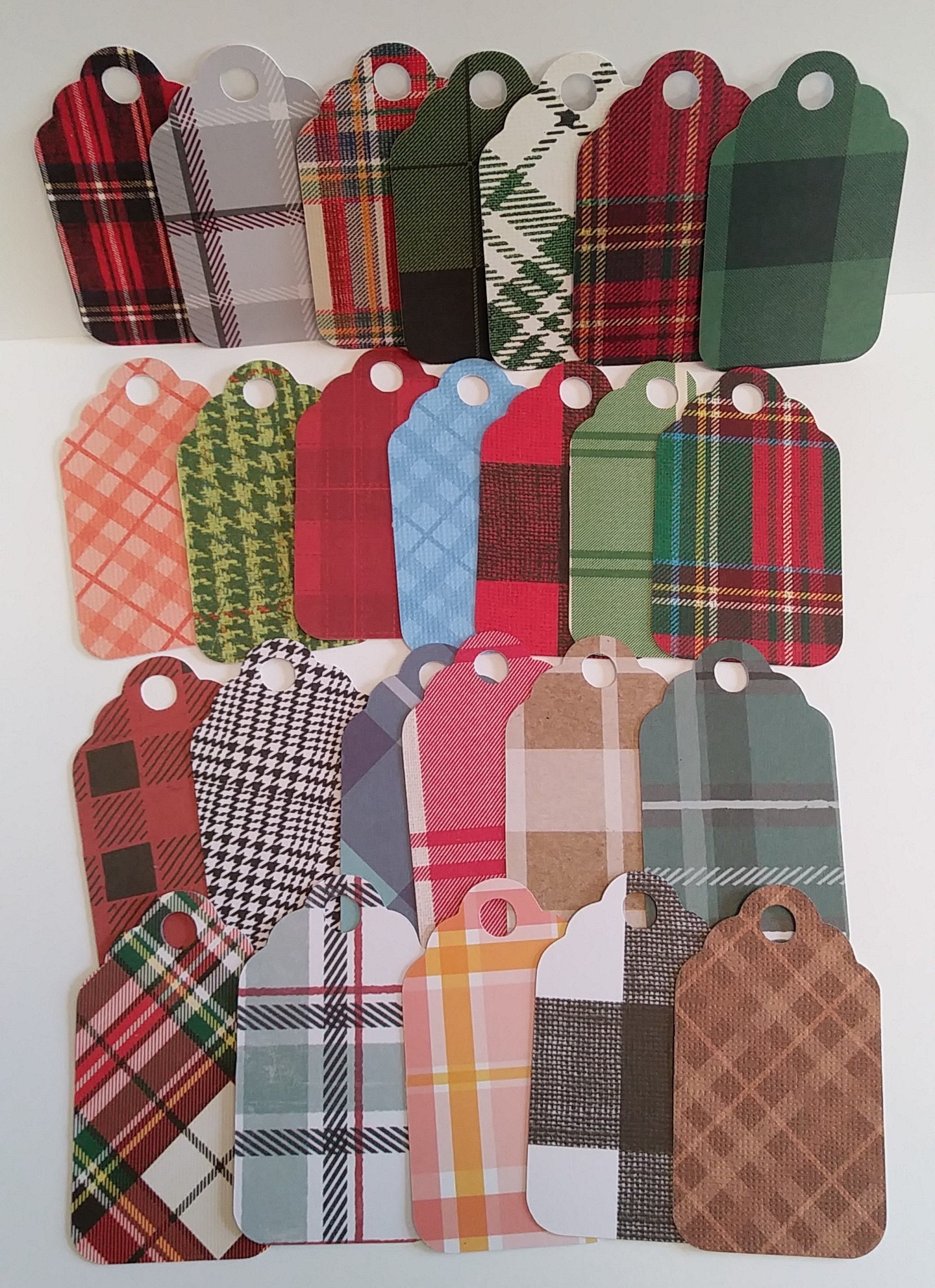 Plaid Gift Tags, Gift Tags, Variety Gift Tags, Price Tags, Bulk Gift ...