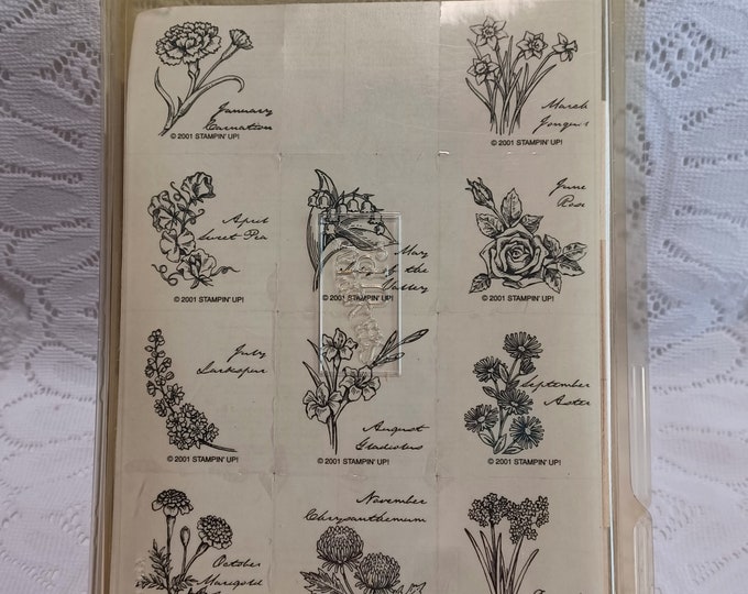 Stampin' Up! Flower of the Month Rubber Stamp Set, Flower Stamps, Month ...