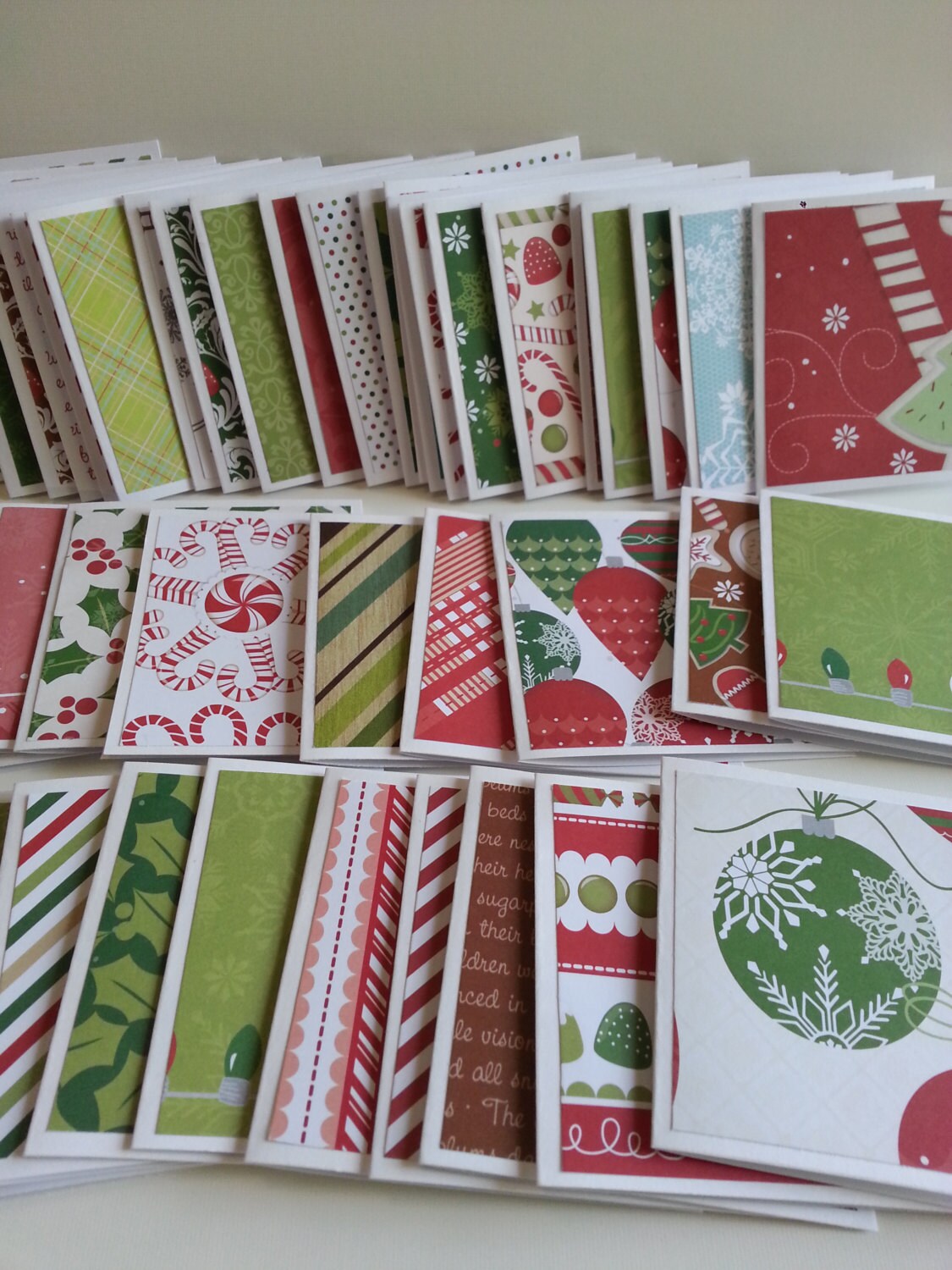 Christmas Mini Note Cards, Bulk Mini Note Cards, Assorted Christmas ...