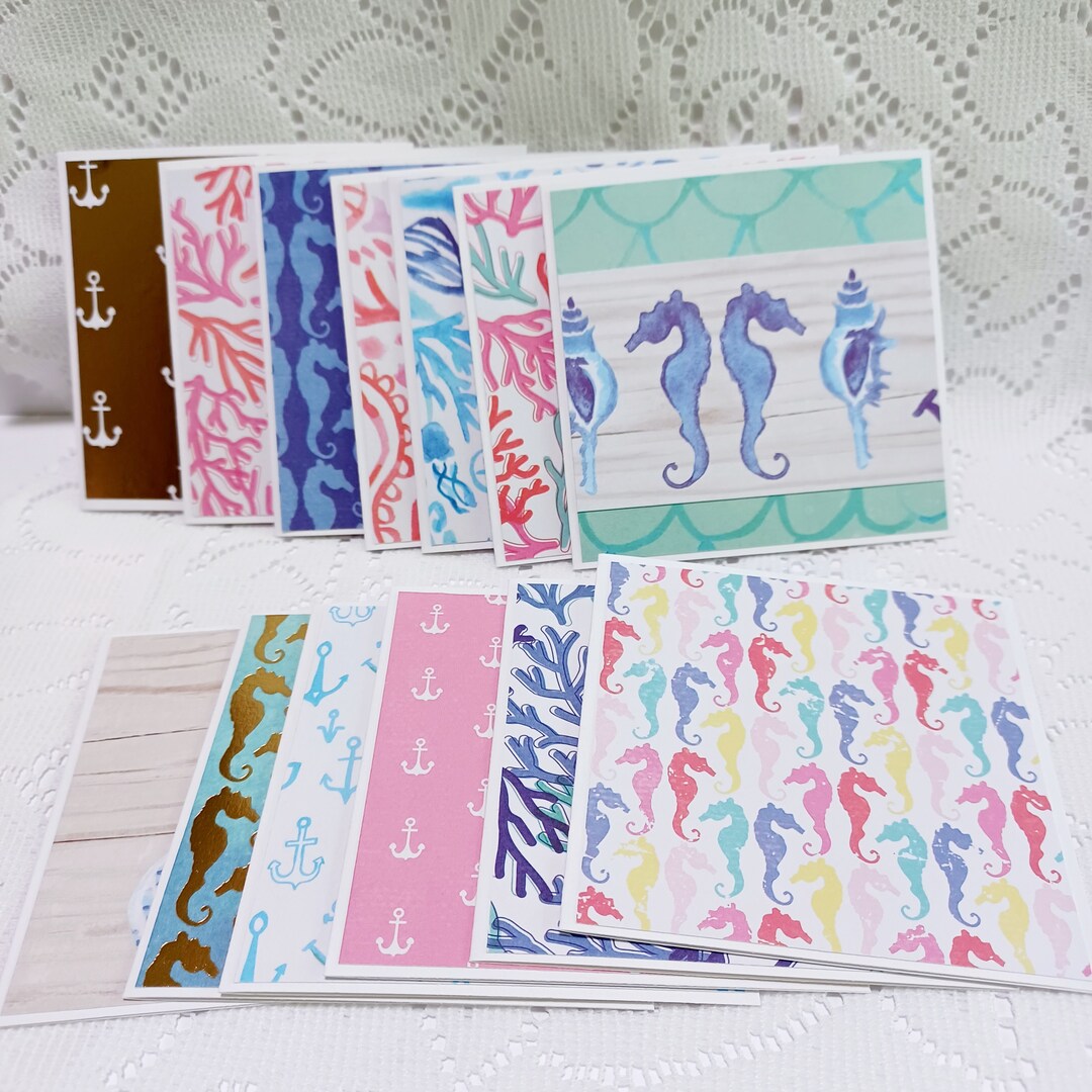 Beach Theme Mini Note Cards, Beach Mini Notecards, Assorted Summer Mini ...