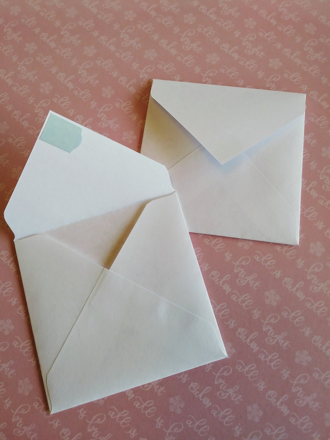 3 1/8" X 3 1 /8" White Mini Envelopes, Handmade Mini Envelopes, Small ...