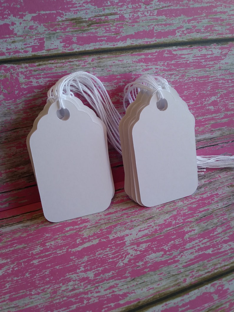 White Gift Tags, Favor Tags, White Tags, Wedding Tags, White Price Tags ...
