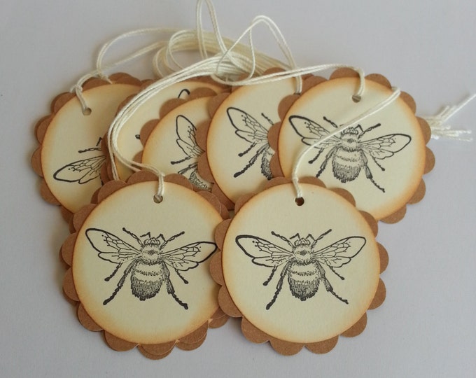 Bee Tags, Bee Gift Tags, Bee Favor Tags, Bee Wedding Favor Tags, Set of ...