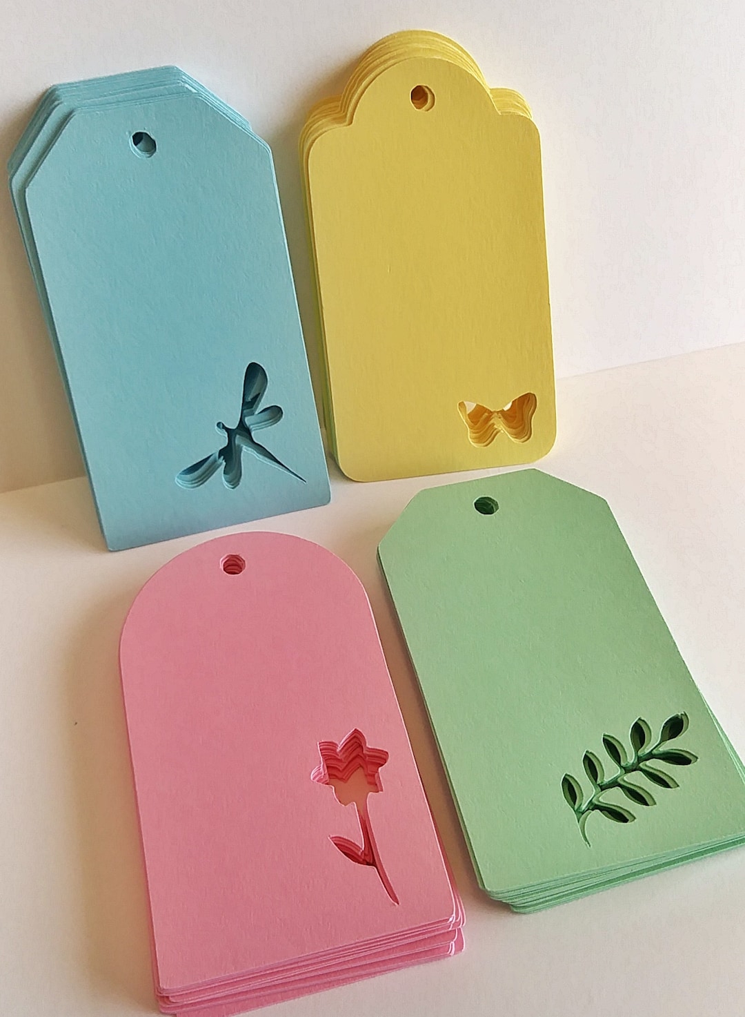 Spring Gift Tags, Butterfly Tags, Dragonfly Tags, Flower Tags, Fern ...